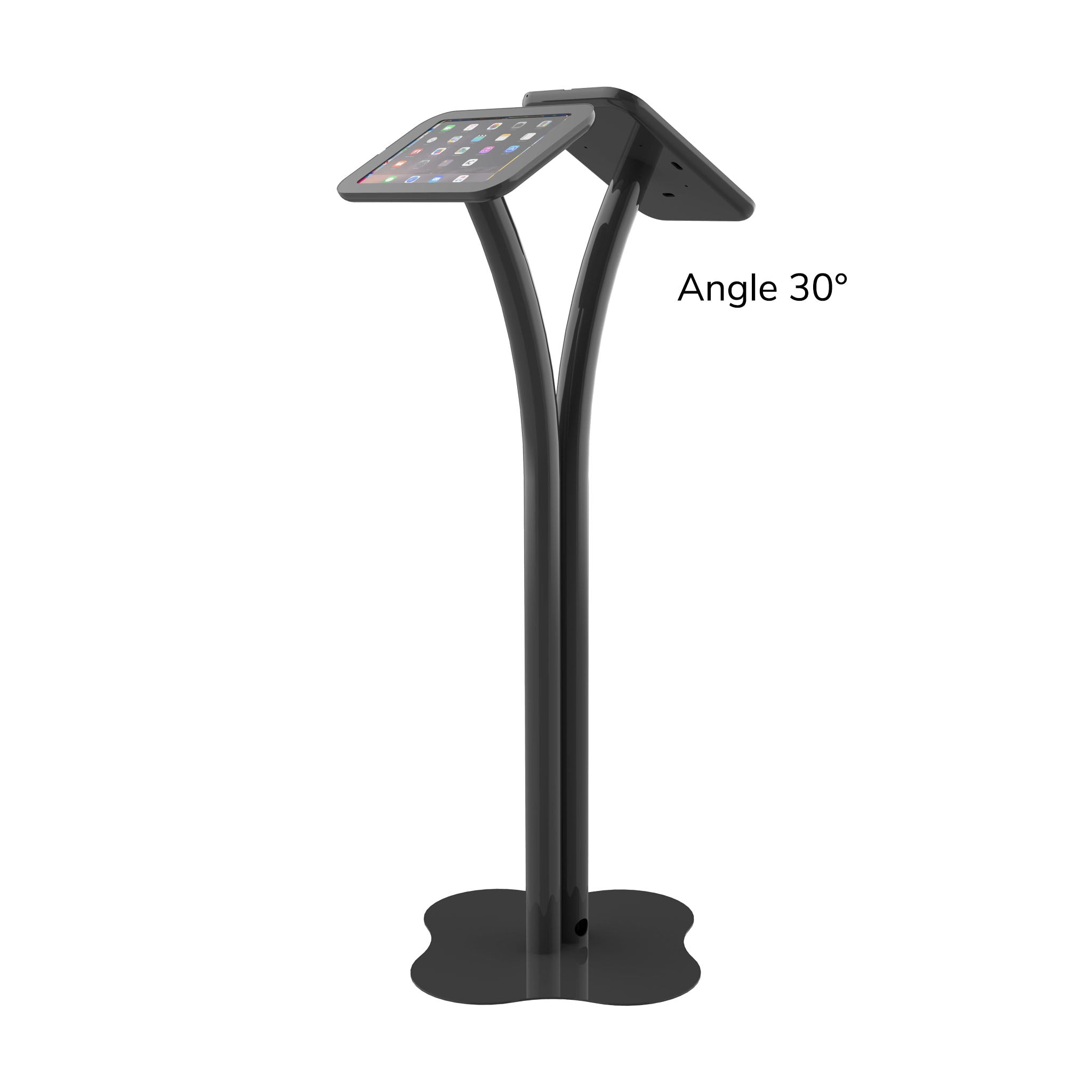 Metal Pipe Dual Sided Tablet Floor Stand for iPad 10.2 to 11 Inch