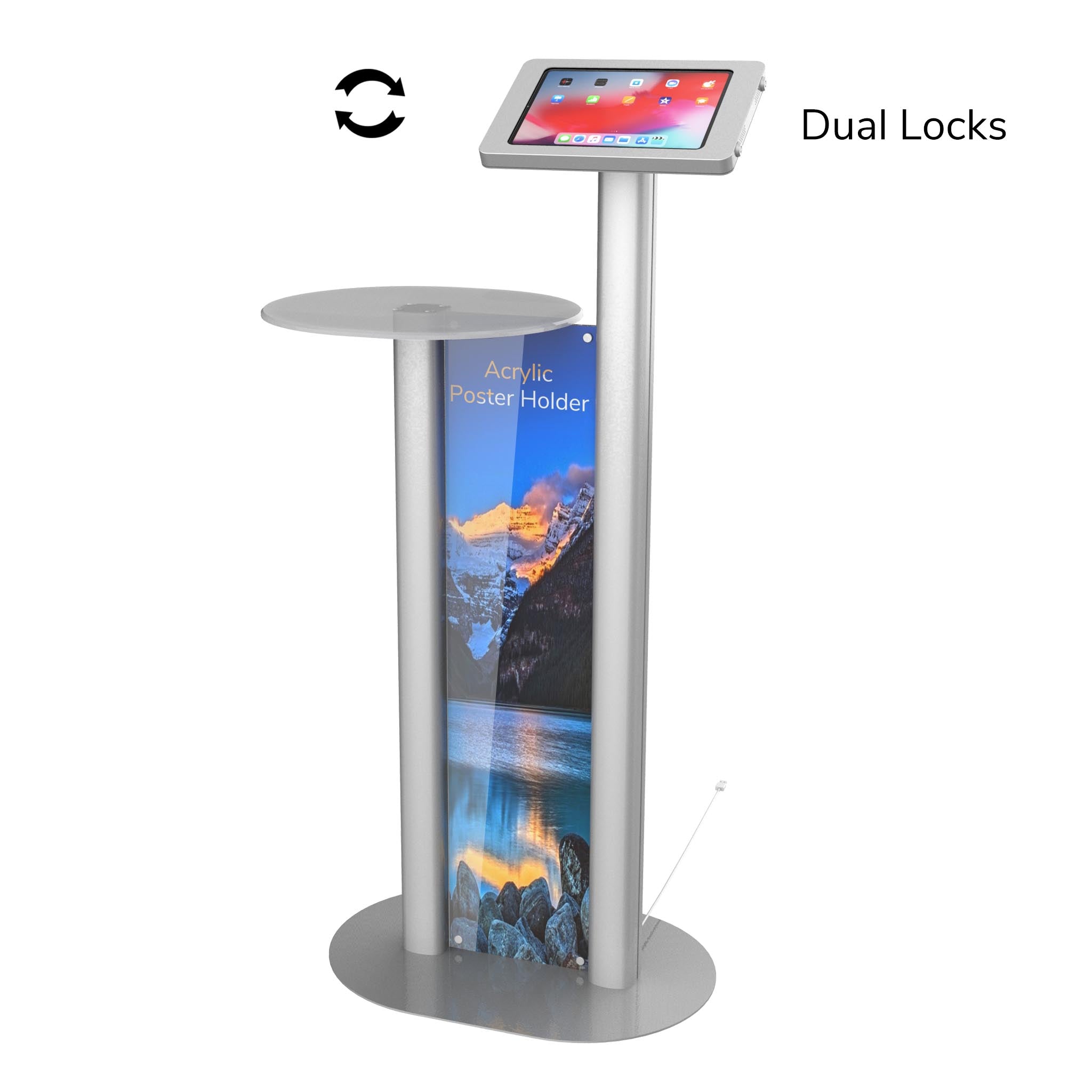 Adjustable Tablet Podium Stand for iPad Pro 11 12.9 w/ Poster Artwork