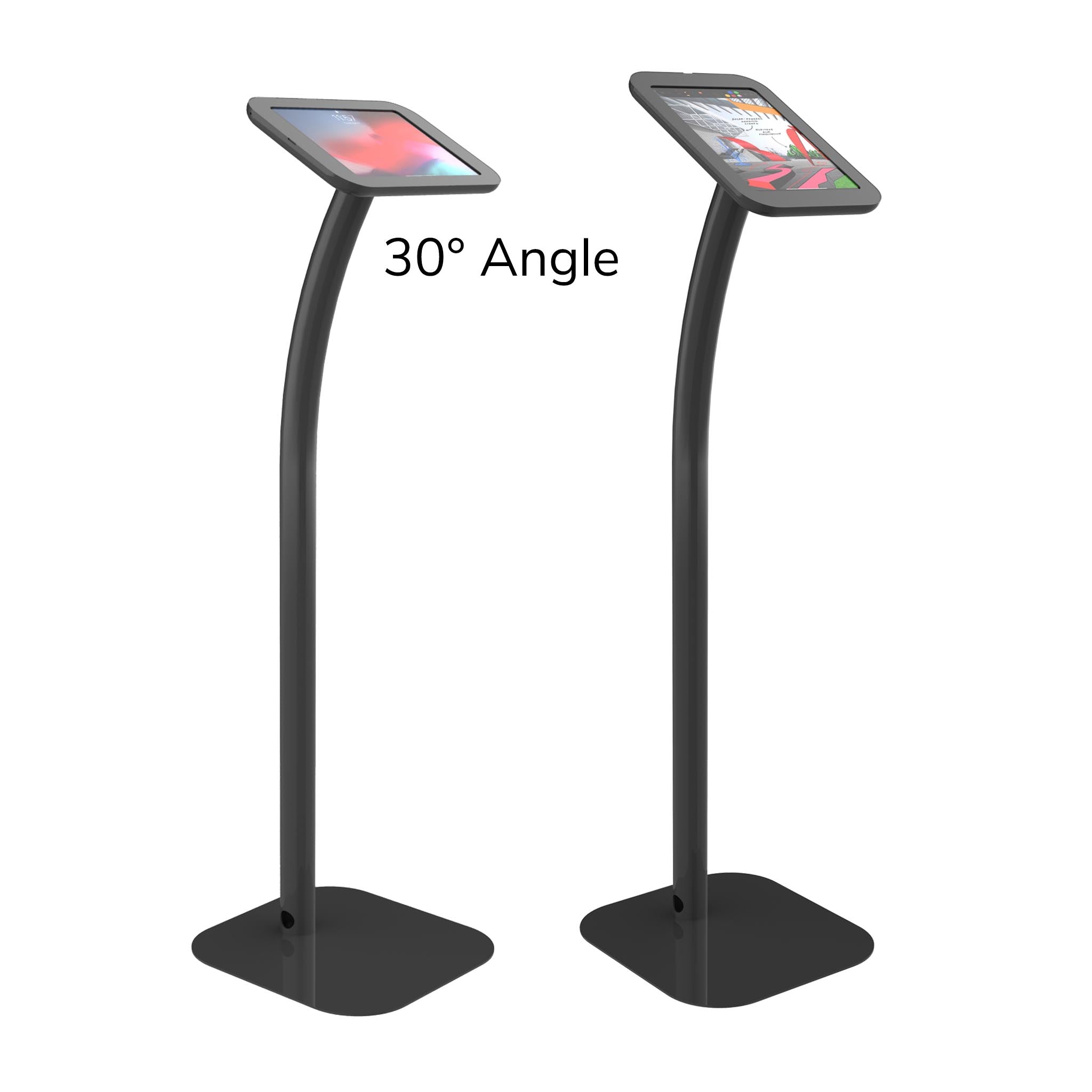 Locking Slim Tablet Display Kiosk for iPad Android Tablets Pipe Stand