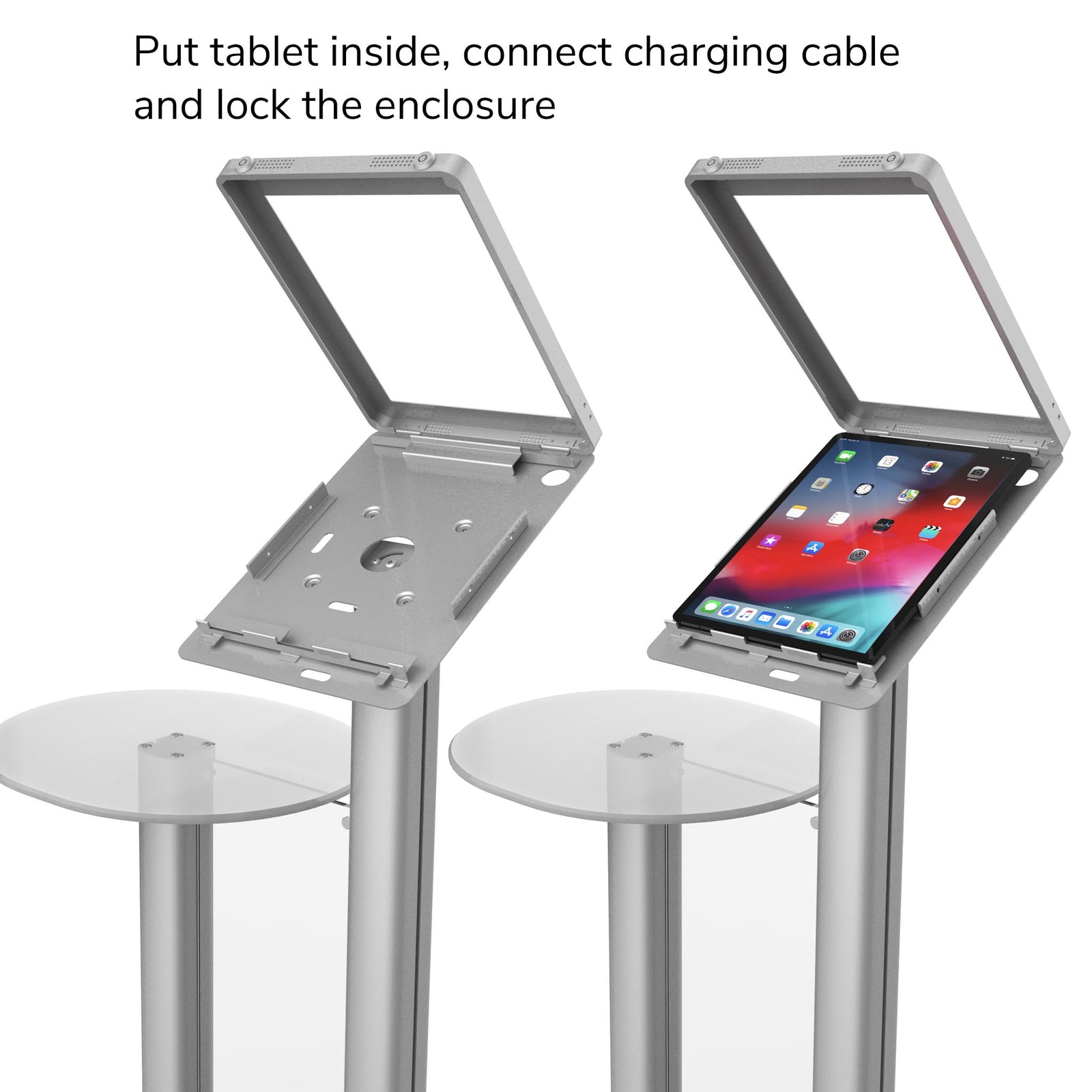 Metal Rotate Floor Stand Poster Holder Table for iPad 10.2 to 12.9 ...